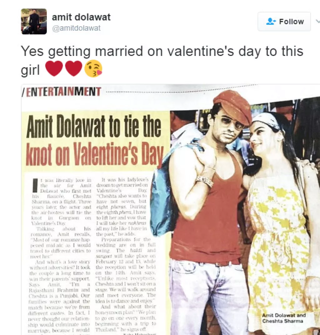 'Yeh Rishta Kya Kehlata Hai' Fame Actor Amit Dolawat To Tie The Knot On ...