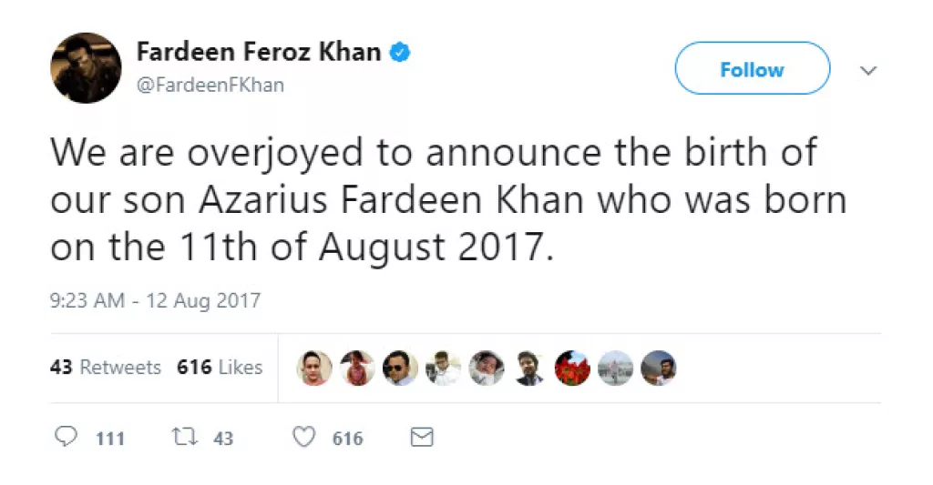Fardeen Khan Shares First Pic Of His Son Azarius