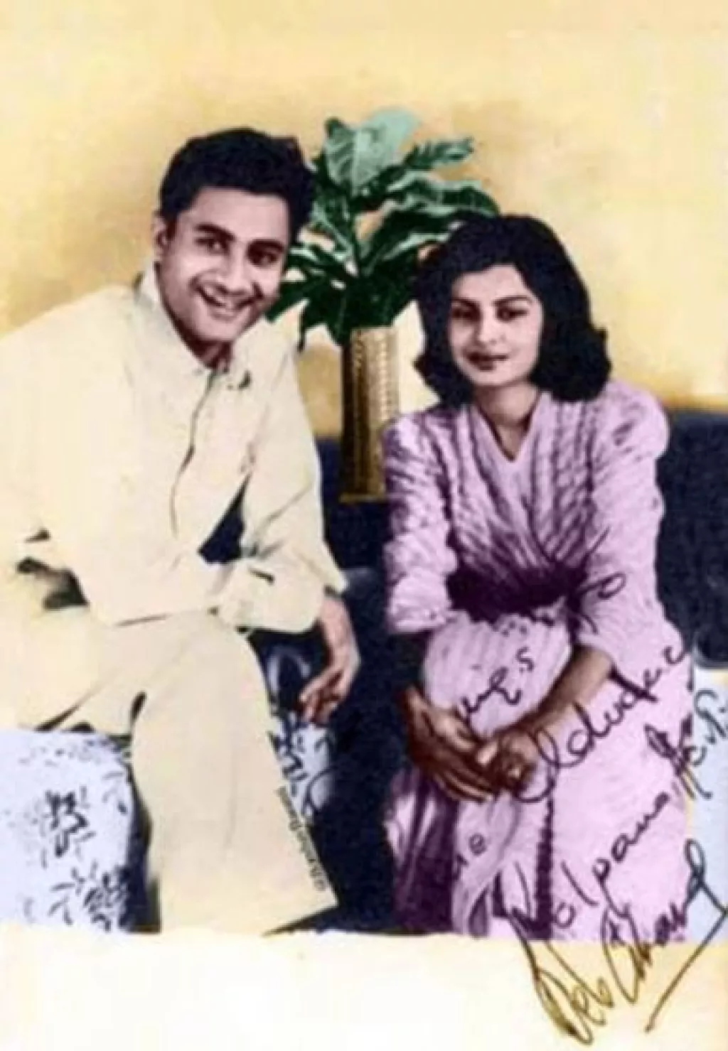 Dev Anand And His Wife, Kalpana Kartik Looks 'Made-For-Each-Other' In This Rare Autographed Photo