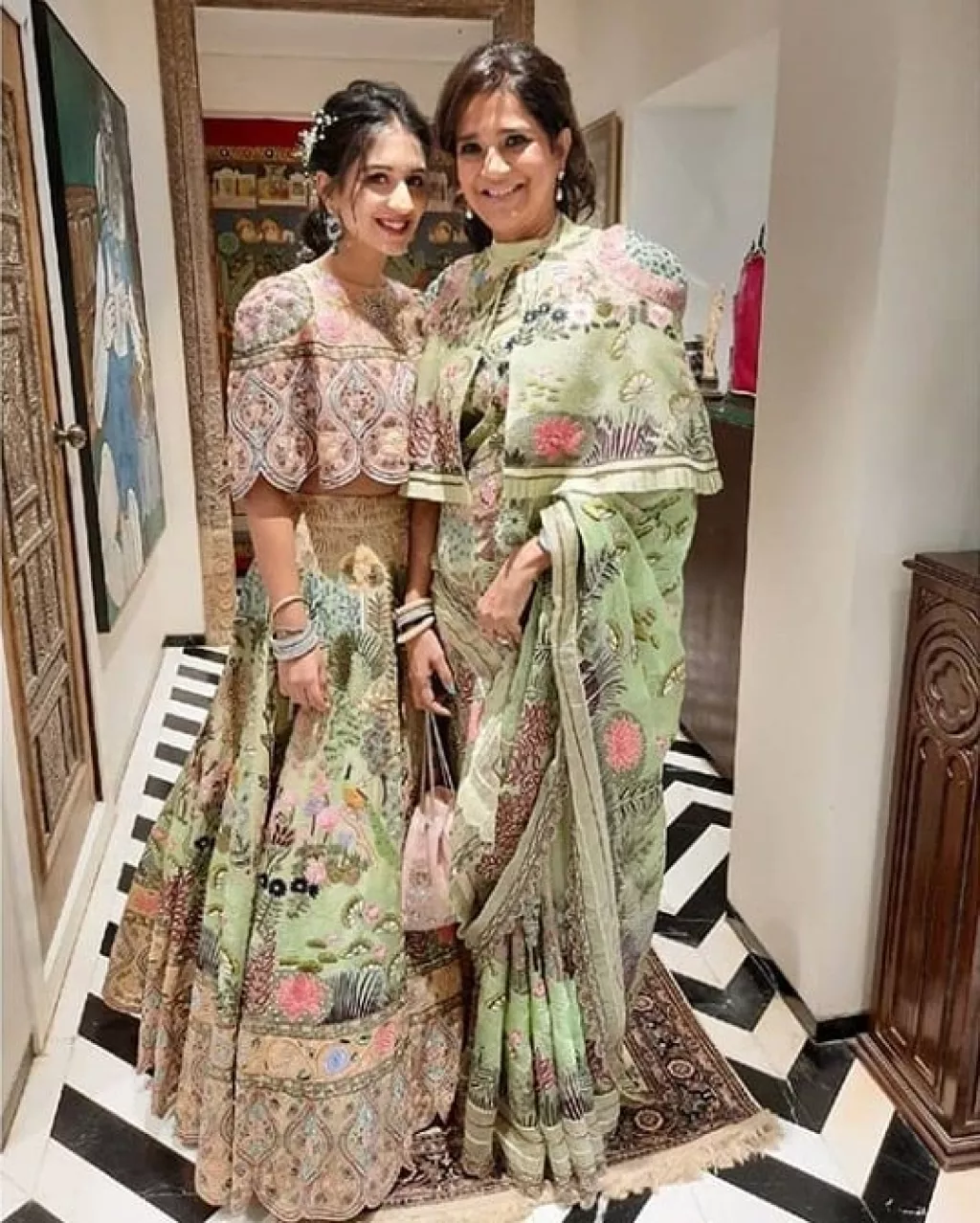 Radhika Merchant And Her Mom Twinning On Sister Anjali's Wedding Proves ...
