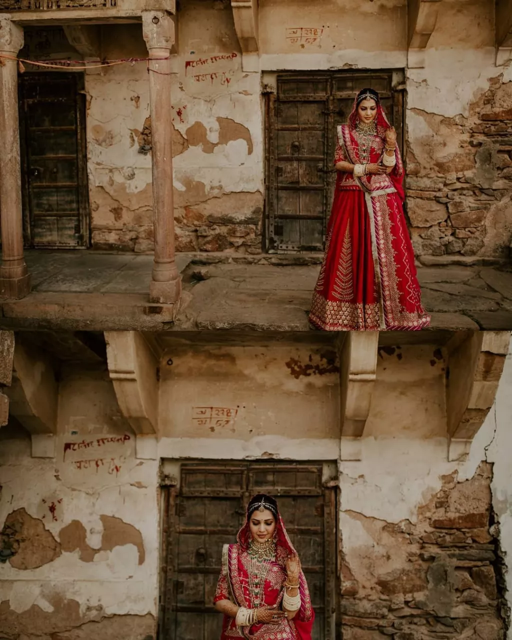 Rajasthani Bride Designed A Red 'Poshak' With Traditional White 'Chooda ...