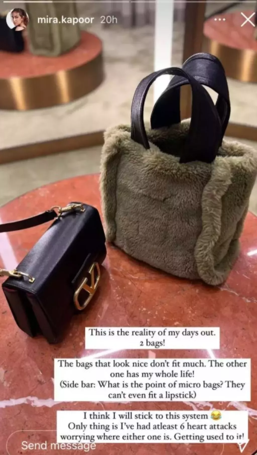 Mira Rajput Kapoor Makes Fun Of Her Rs. 1.7 Lakh Bag As It Doesn't Fit ...