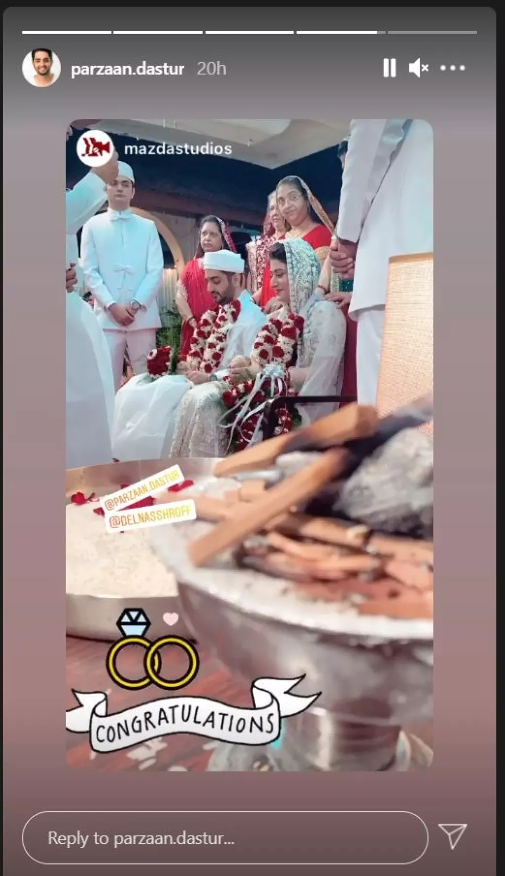 Parzaan Dastur Ties The Knot With GF, Delna Shroff, Shares Beautiful ...