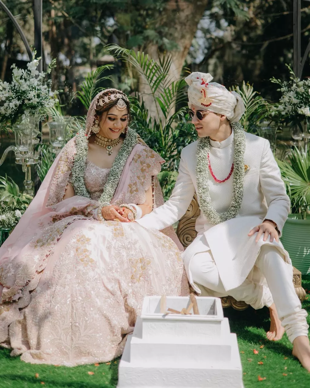 Bride Dons Anamika Khanna's Romantic Mist Lehenga, Styles It With White ...