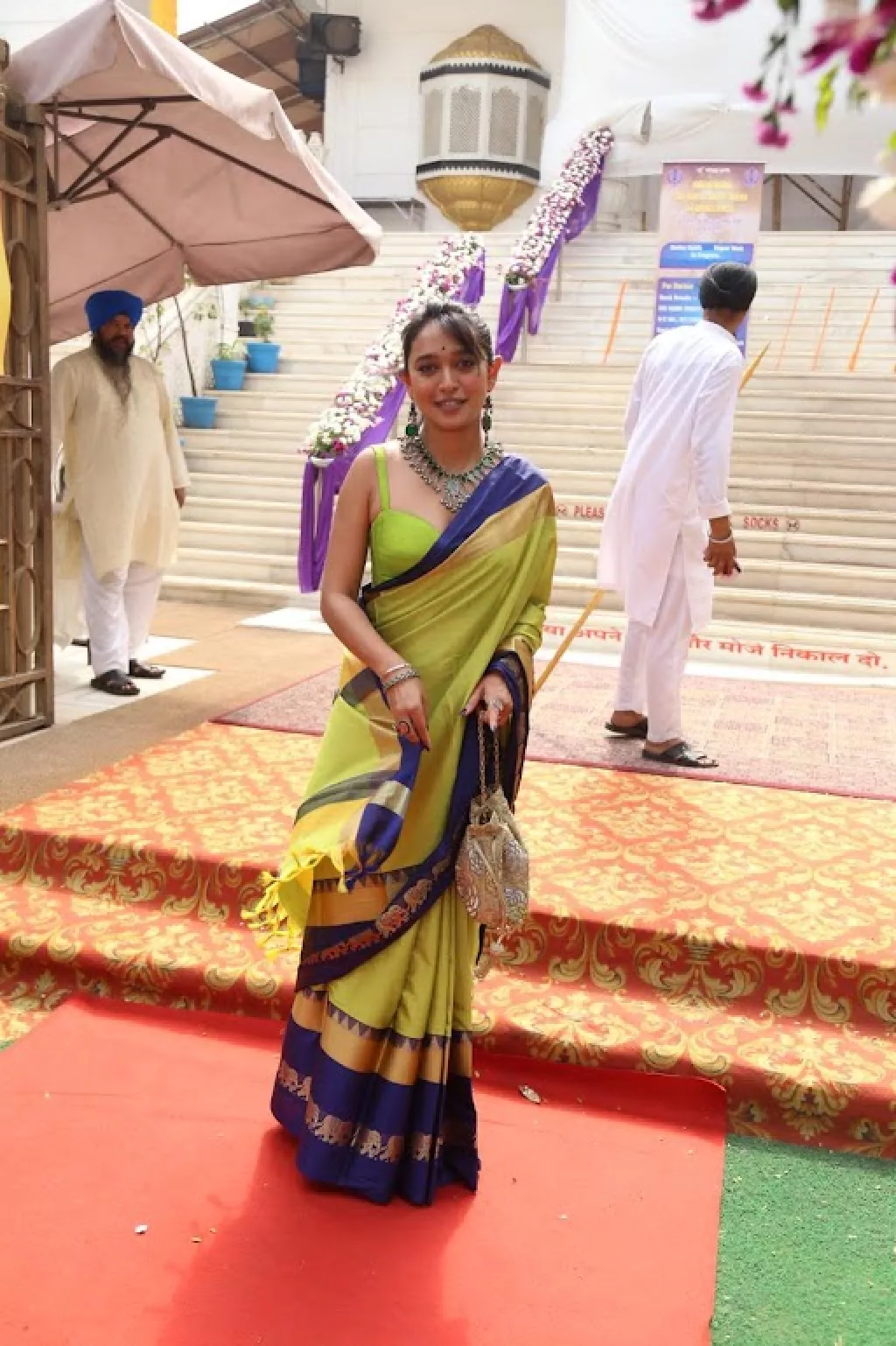 Guneet Monga Stuns In A Powder-Blue And Pink Lehenga For Her Gurudwara ...