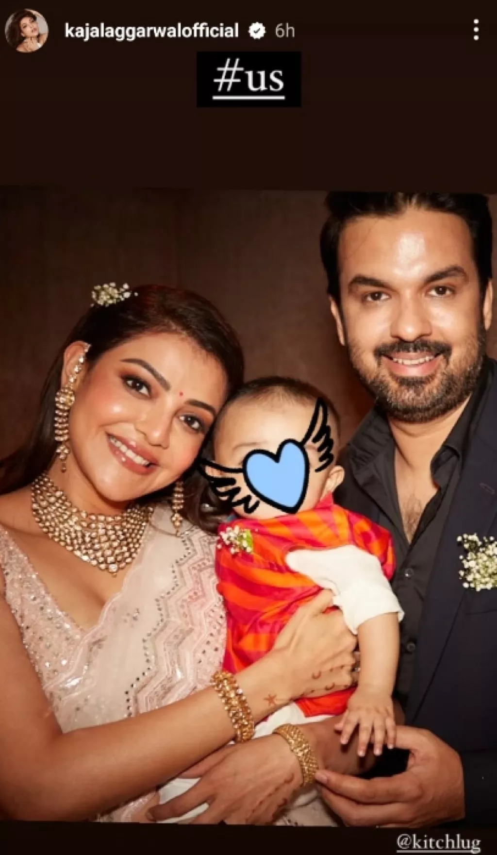 Kajal Aggarwal Shares Family Picture, Her Son, Neil Steal Hearts With ...