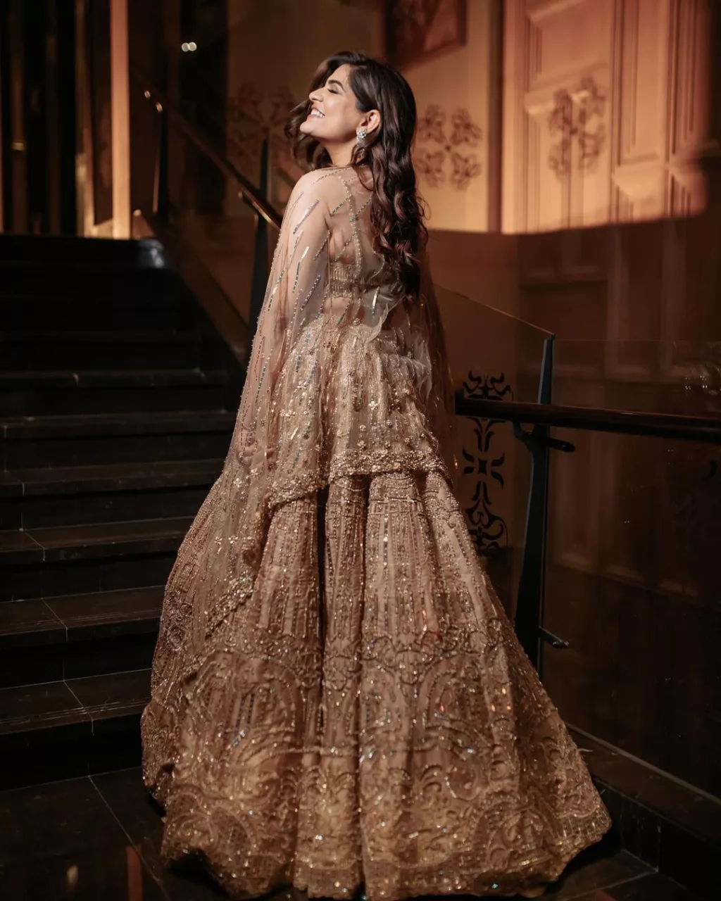Influencer Bride, Kritika Khurana Stunned In A Champagne Hued Lehenga ...