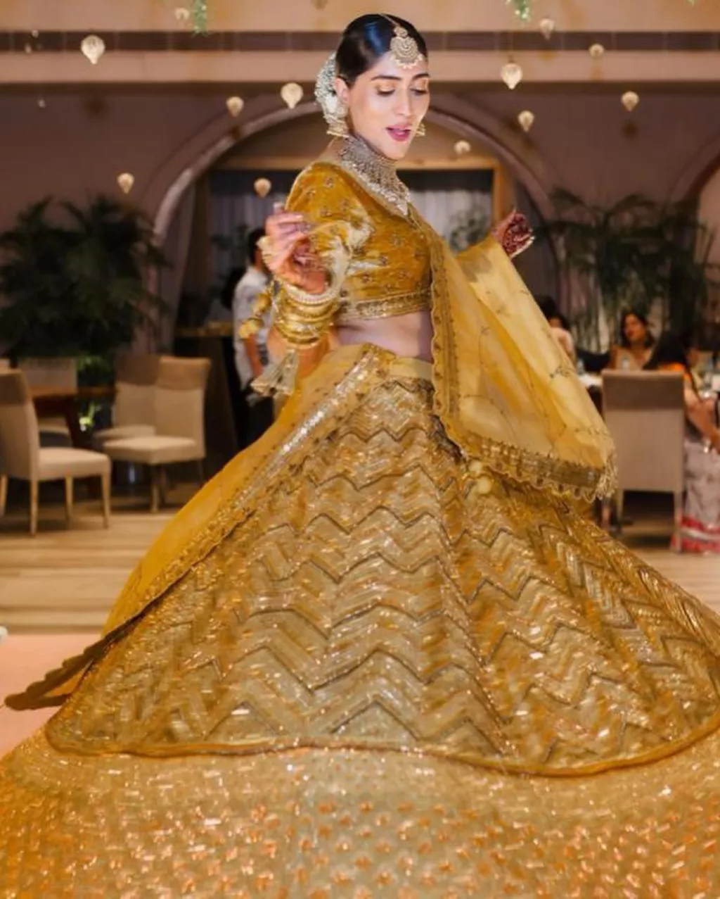 Miss Universe Pageant Bride Donned A Ginger Orange Lehenga, Flaunted ...