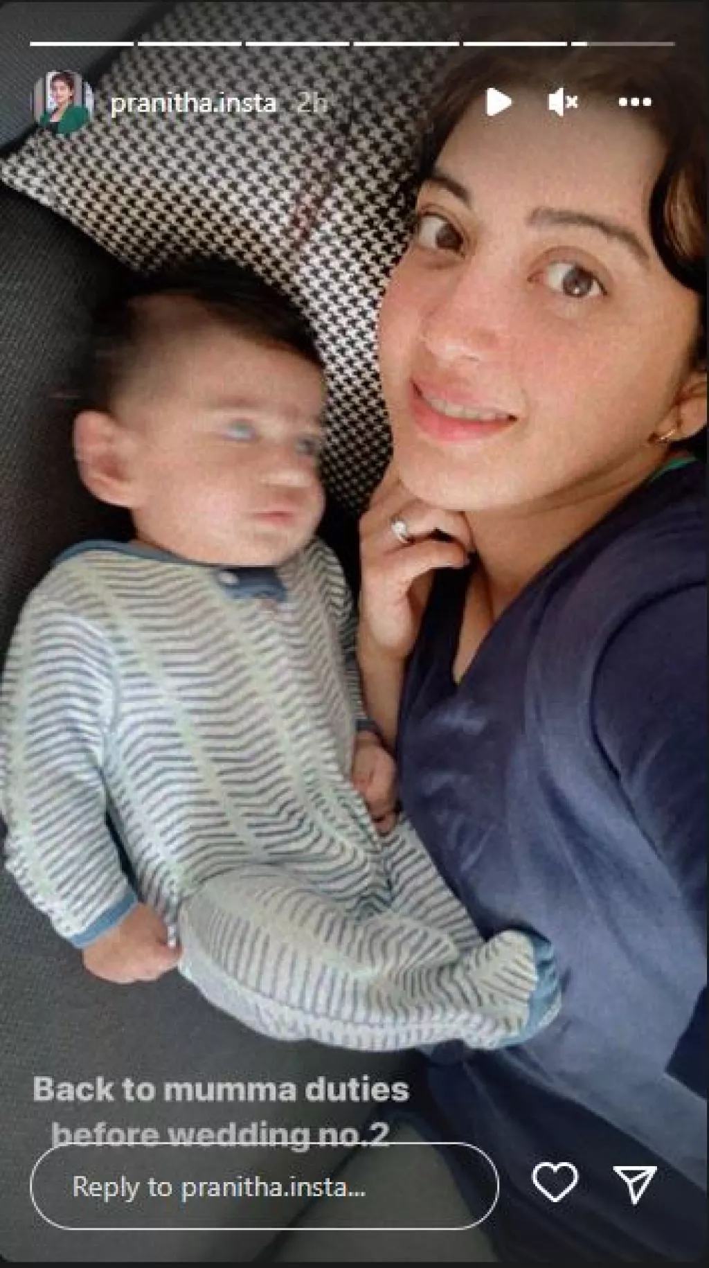 Pranitha Subhash Takes Time Out From Hectic Schedules For Daughter ...