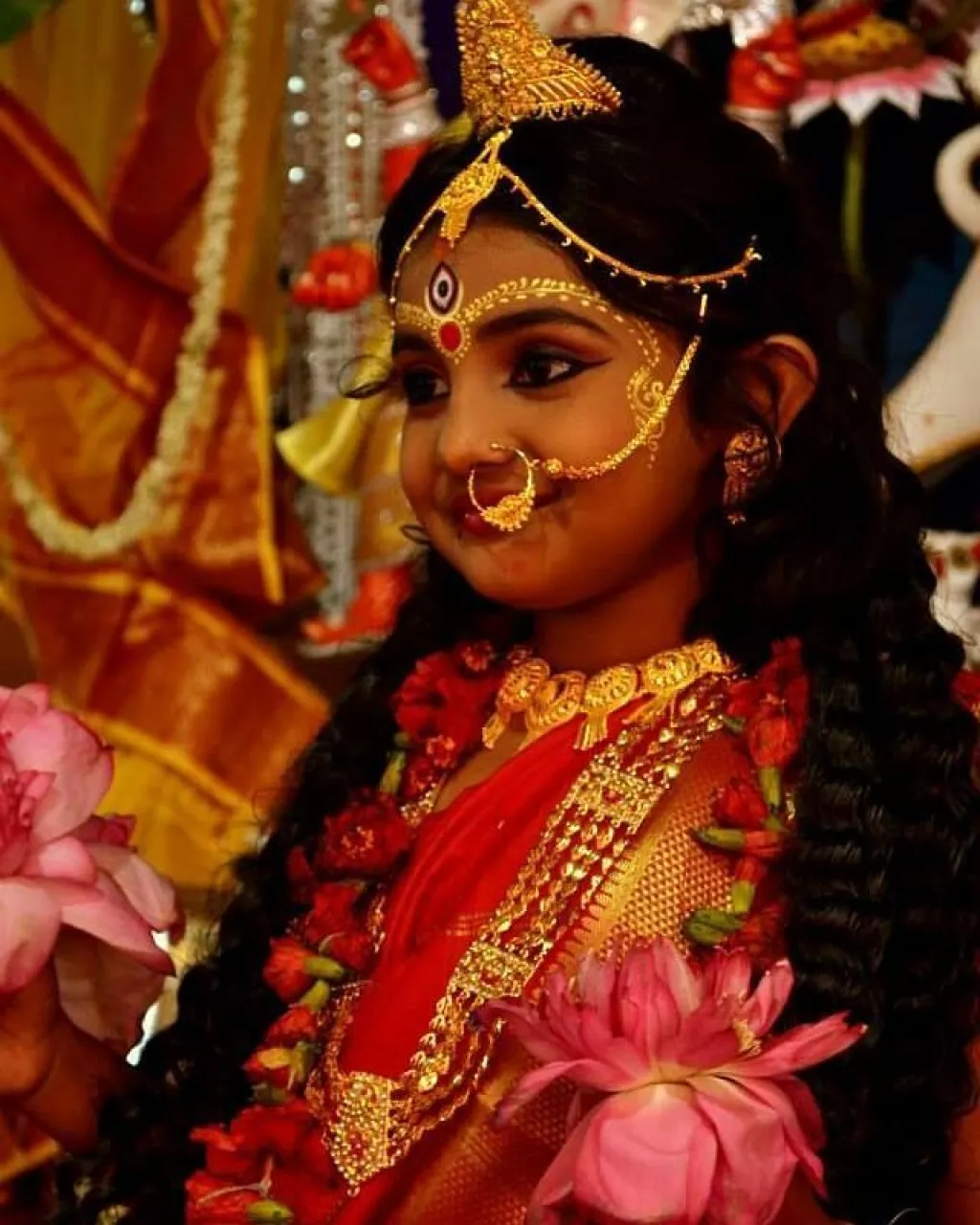 East India's 'Kumari Puja' Ritual Of Worshipping Living Goddesses: Young Girls Glow In Bridal Attire
