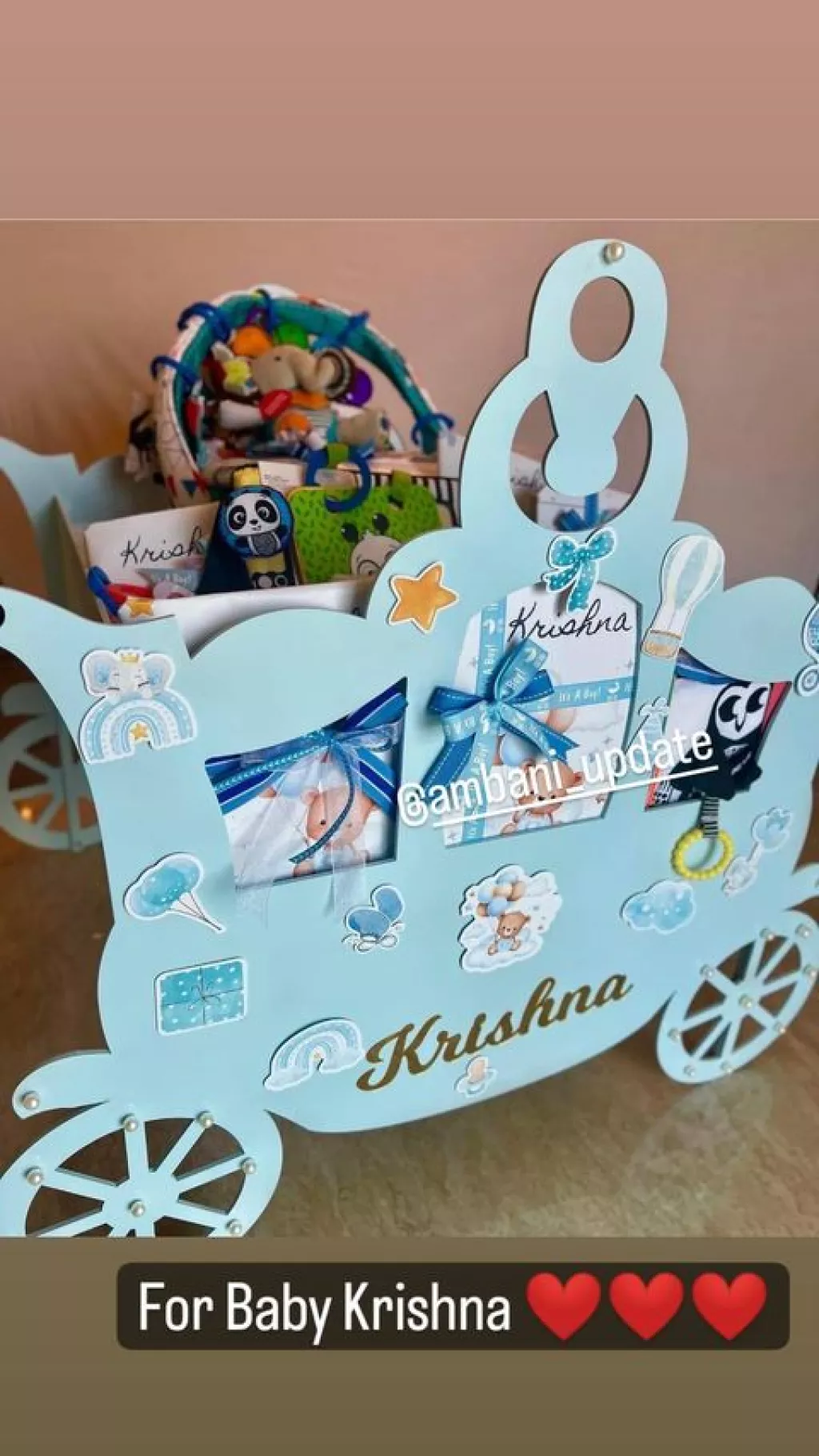 Isha Ambani's Son, Krishna Piramal Gets A 'Laddu Gopal' Gift Hamper With A 'Jhula', Clothes And More