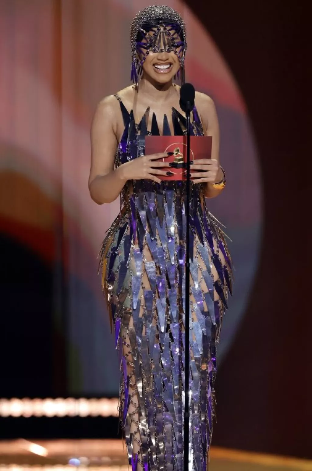 American Rapper Cardi B Stuns In An Electric Blue Gaurav Gupta Gown On ...