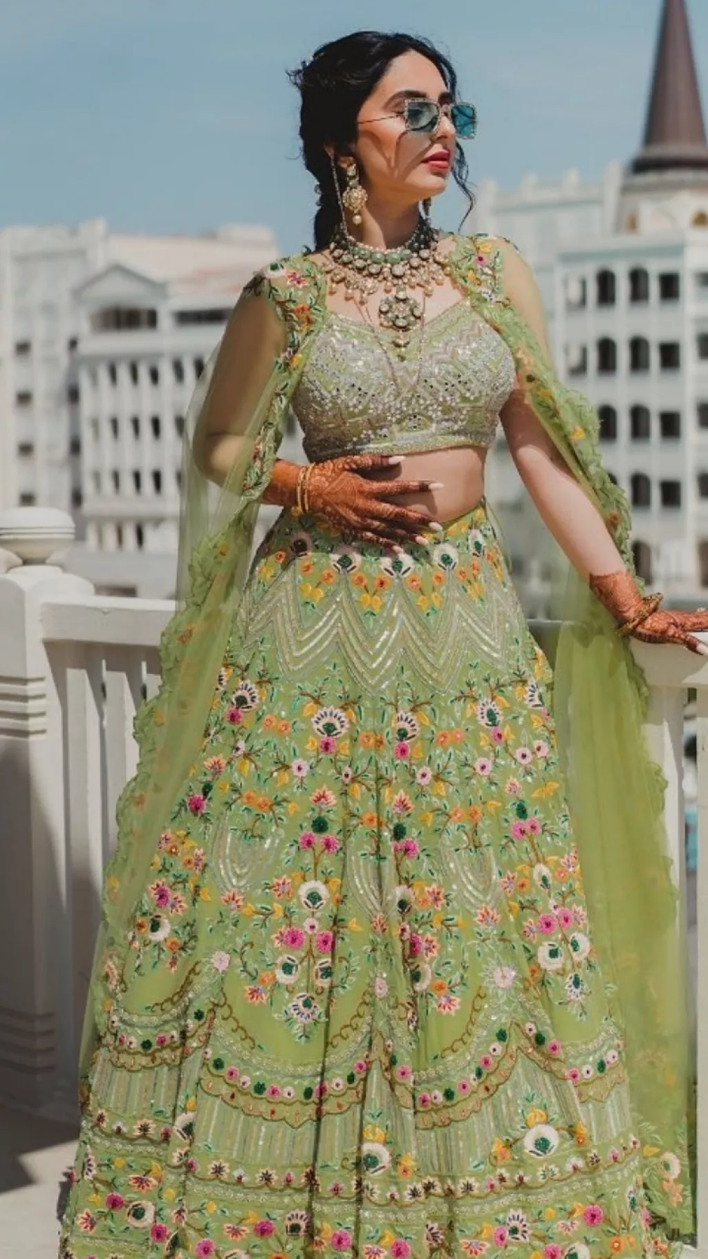 20 Brides Who Dazzled In Floral Embroidered Lehengas At Their Wedding ...