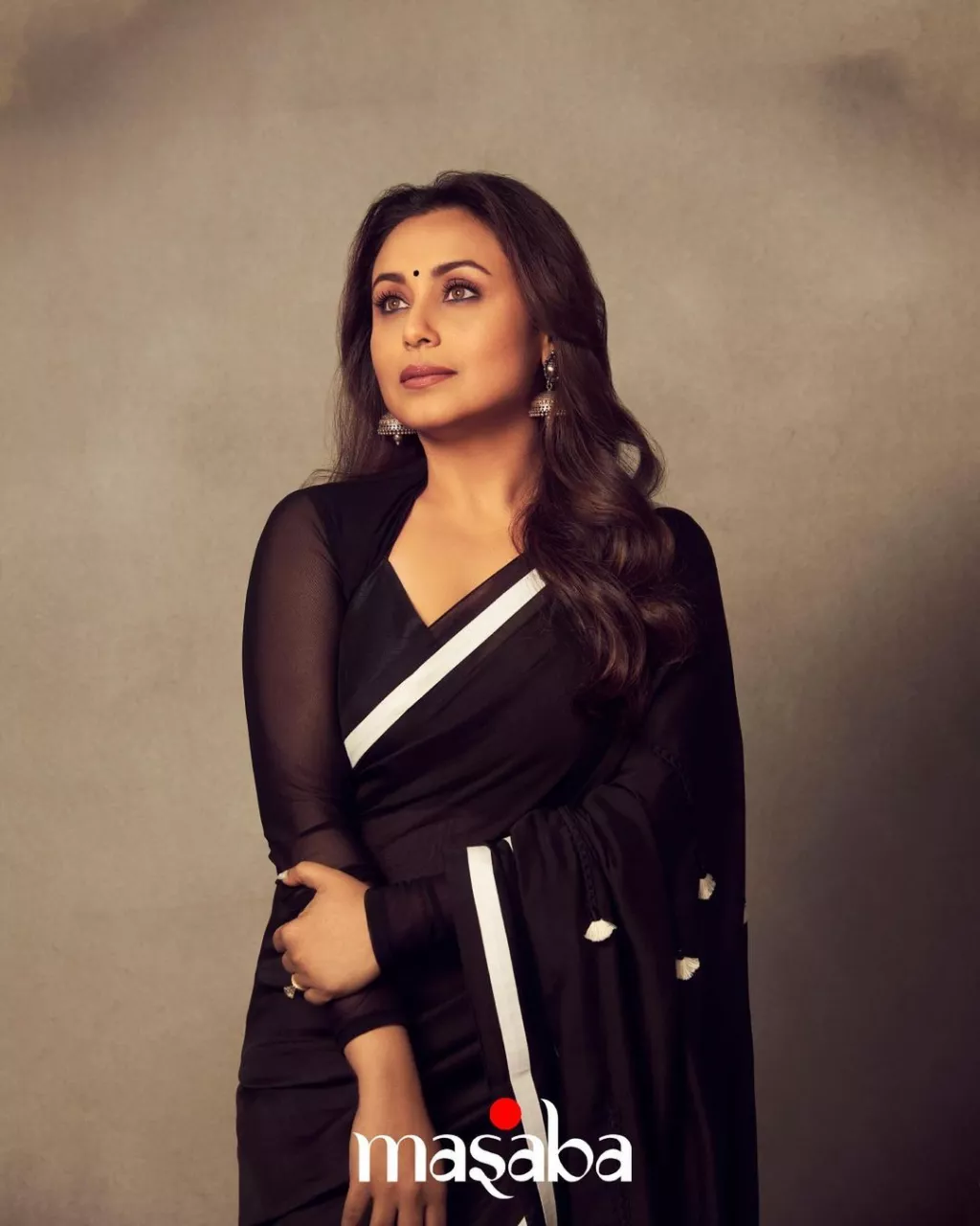 Rani Mukerji Dons Black Chanderi Raw Silk 'Maa' Sportee Saree From ...