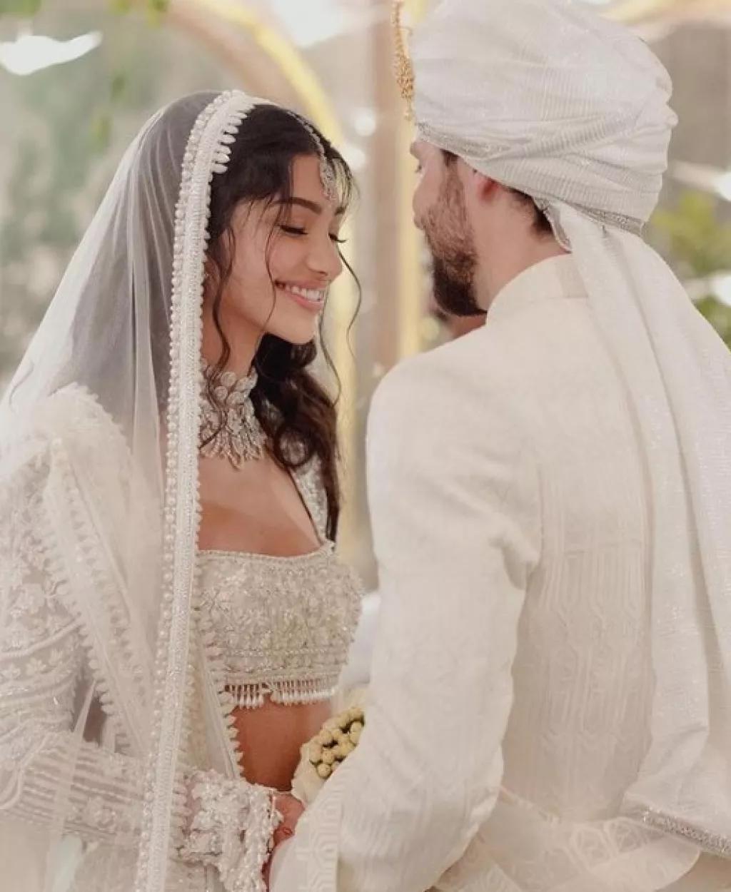 Alanna Panday's Bridal Look Decoded: Donned Ivory Lehenga With Bugle ...