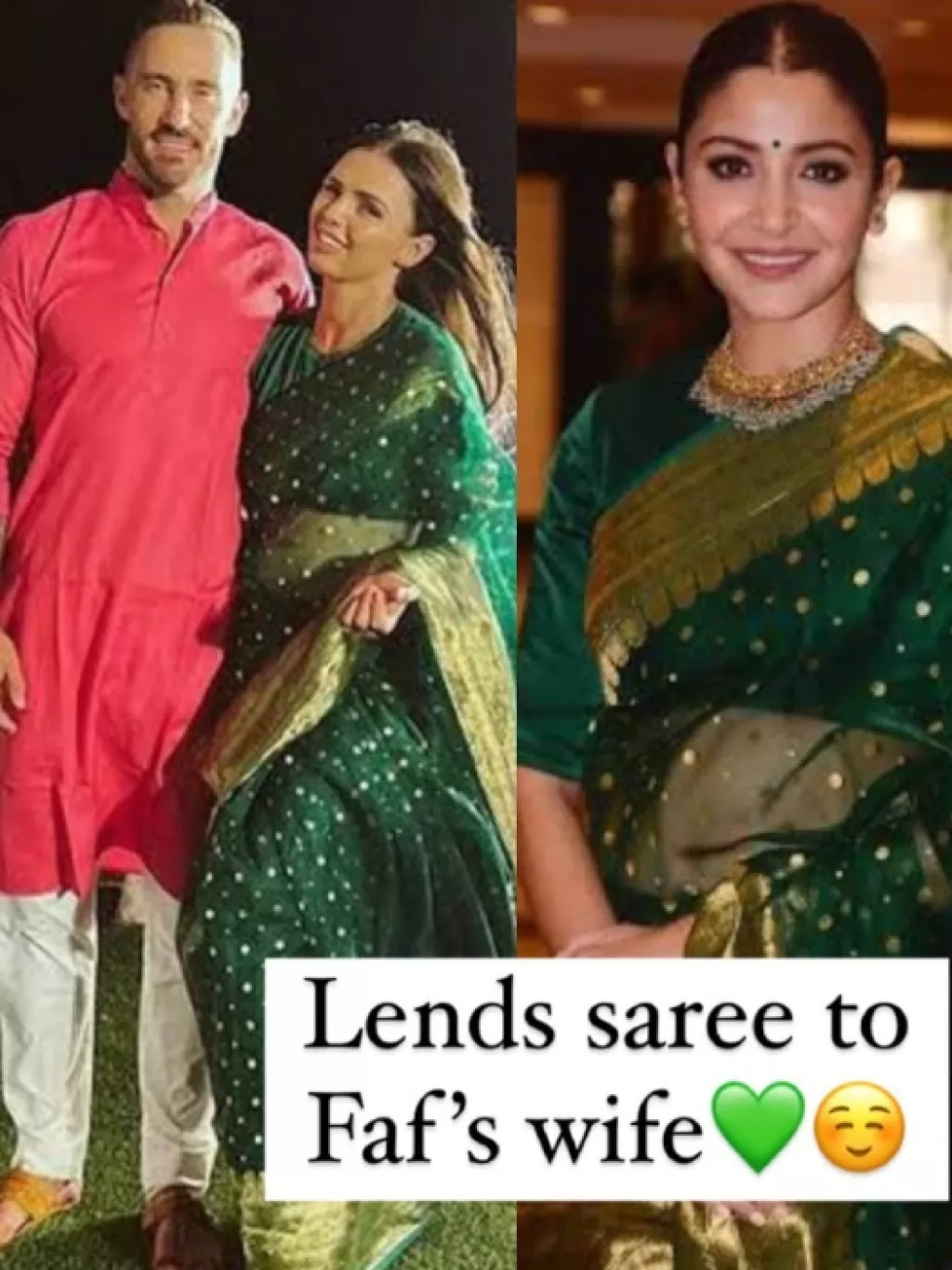 Faf Du Plessis' Wife, Imari Thanks Anushka Sharma For Sharing Her Saree ...