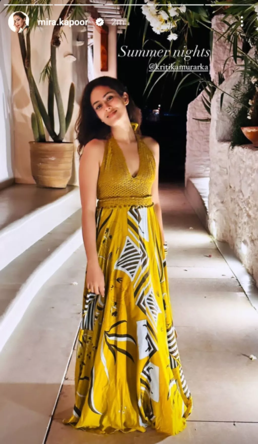 Mira Rajput Oozes Perfect Summer Vibes In A Mustard Yellow Crochet Maxi ...