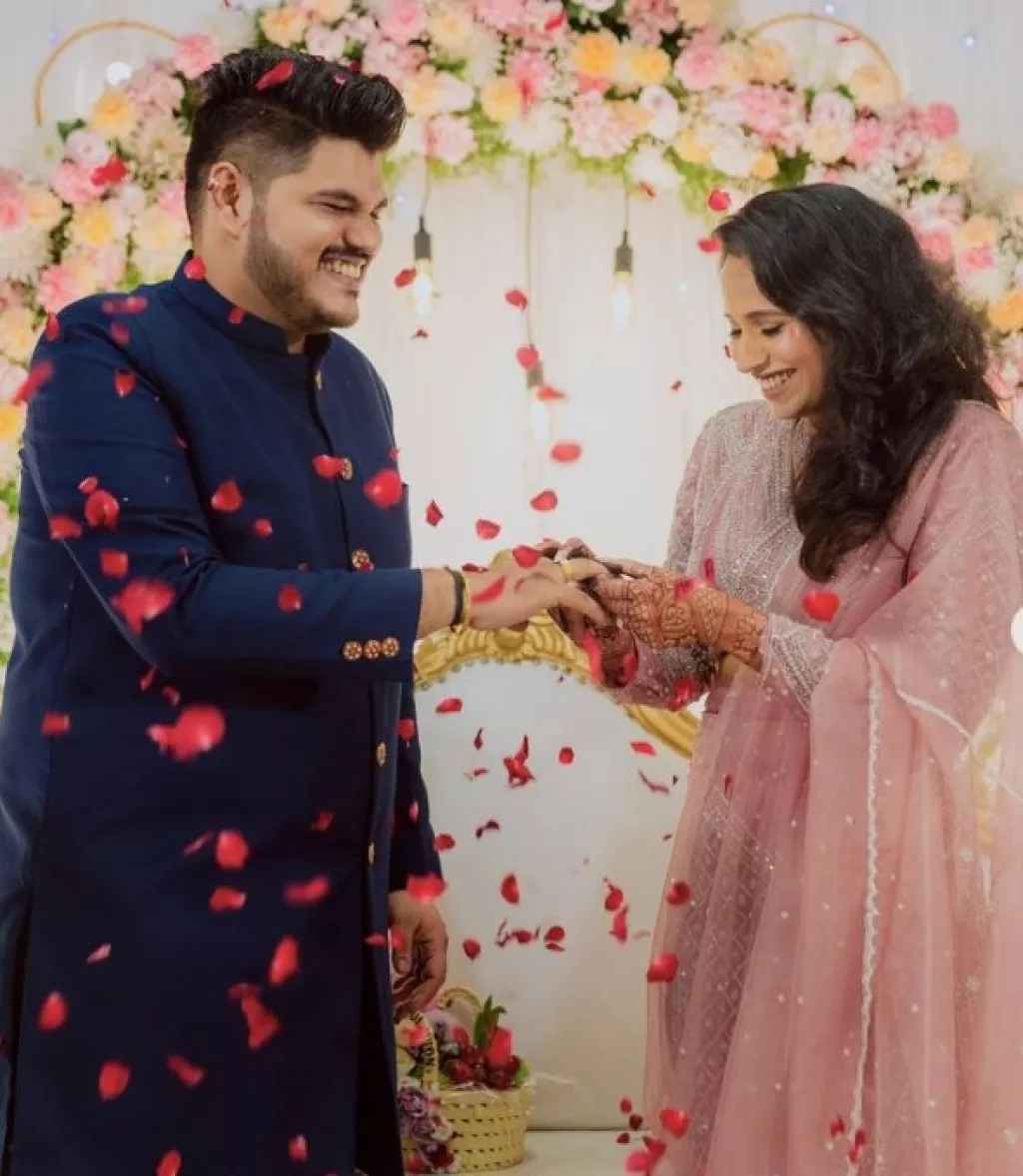 'Indian Idol 12' Fame, Ashish Kulkarni And Swanandi Tikekar Exchange Rings In A Dreamy Ceremony
