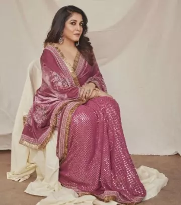 'Sivagami' From 'Baahubali', Ramya Krishnan Stuns In A Ruby Silk Velvet ...