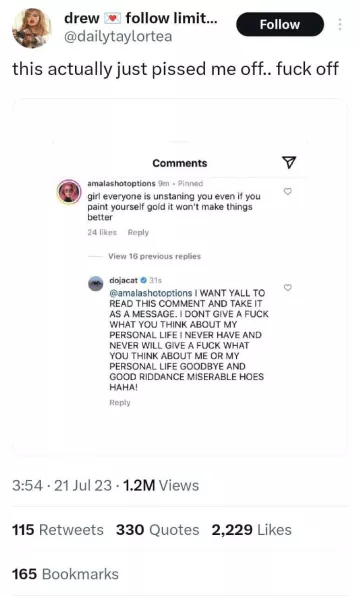 Doja Cat Fights and Blocks Her Fans For Her Alleged Boyfriend, The ...