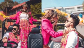 This Bride Wore A Bright Pink Pantsuit With Traditional Kaleeras ...