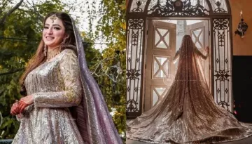Pakistani Bride In Manish Malhotra's Lavender-Hued Gown Featuring Long ...