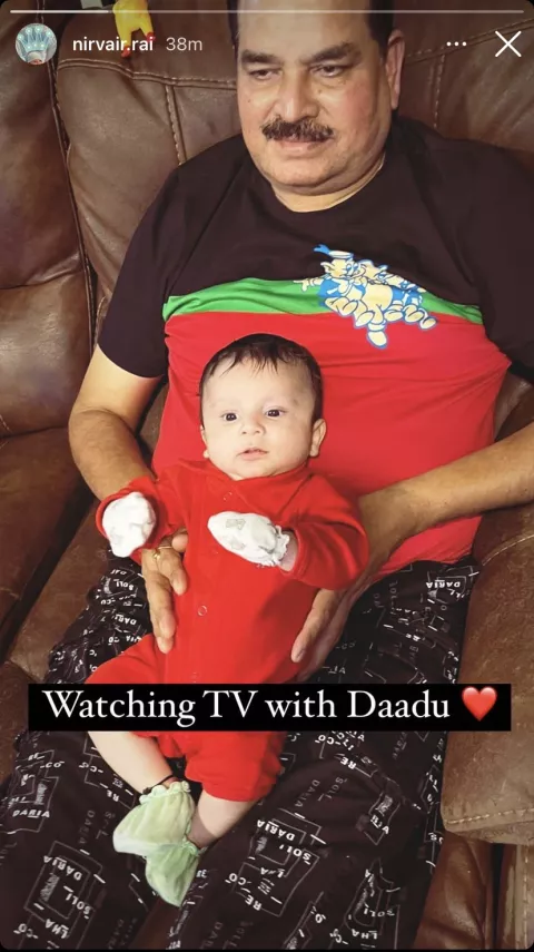 Kishwer Merchantt And Suyyash Rai's Son, Nirvair Rai Chills With His ...