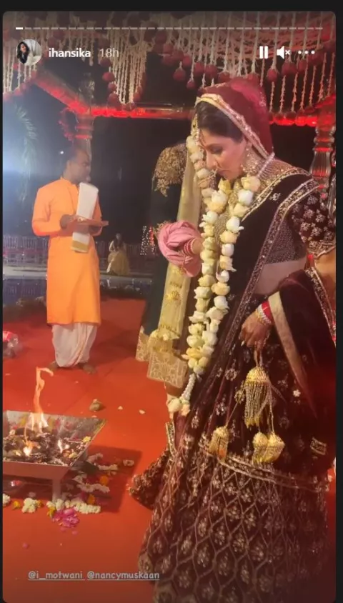 Hansika Motwani's Brother, Prashant Ties The Knot With 'Mata Ki Chowki ...