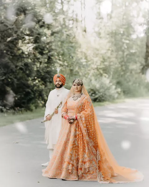 Bride Dazzled In An Orange Manish Malhotra 'Ruhaaniyat' Lehenga Styled ...