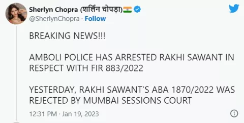 Rakhi Sawant Arrested After Sherlyn Chopra's Police Complaint, Latter Shares Breaking News