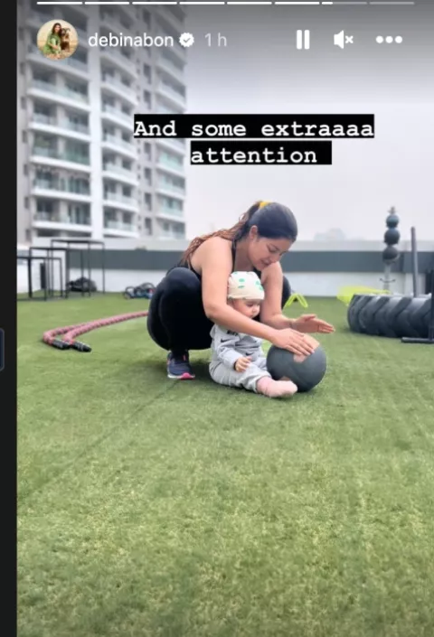 Debina Bonnerjee Works Out With Her Nine-Month-Old Baby Girl, Lianna ...