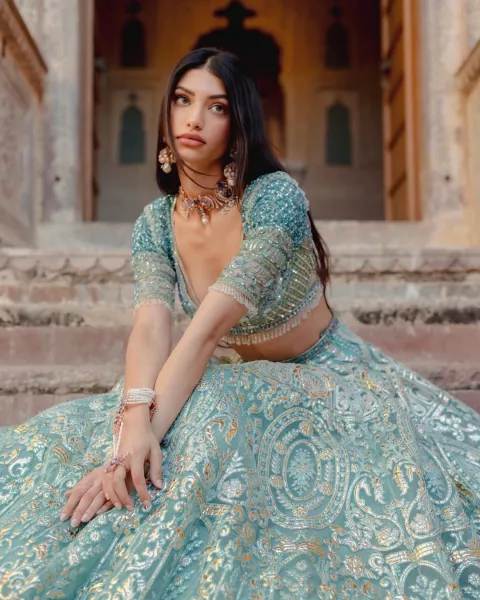 Alanna Panday Wore Blue Ombre Lehenga For Her Pre-Wedding Shoot, Brides ...