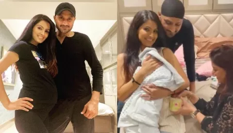 Geeta Basra And Harbhajan Singh Get Their Newborn Son's Hand Impression ...