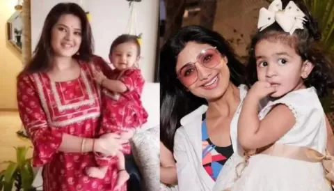 Kratika Sengar And Baby Girl, Devika Attend Shilpa Shetty's Daughter ...