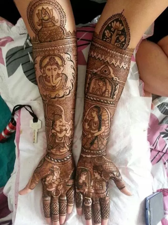 From Caricatures To Moving Doli, 60 Creative Full Hands Bridal Mehendi ...