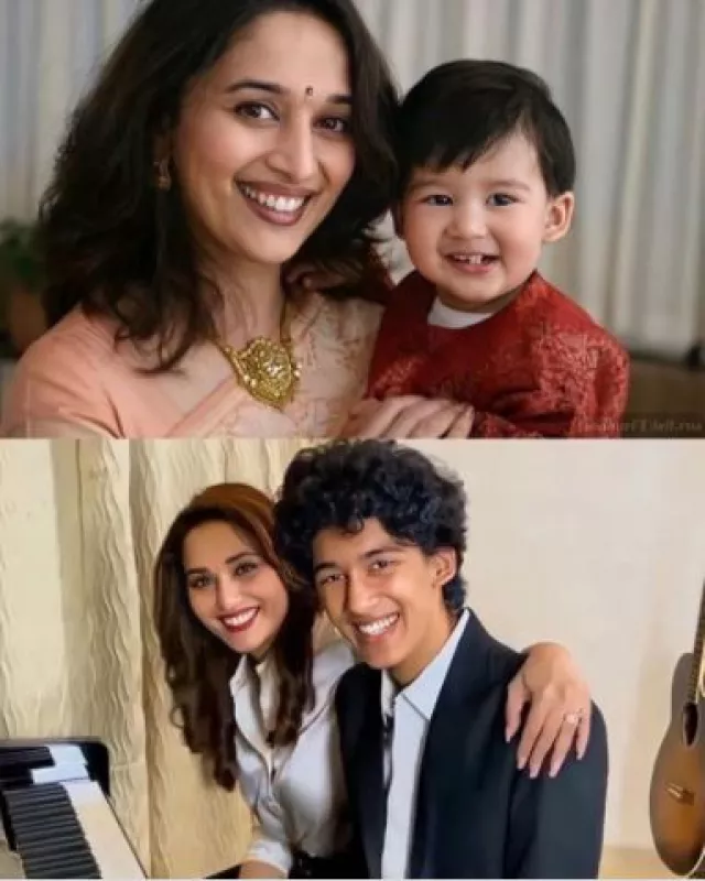 Madhuri Dixit Nene's 'Then And Now' Picture With Elder Son, Arin Nene ...