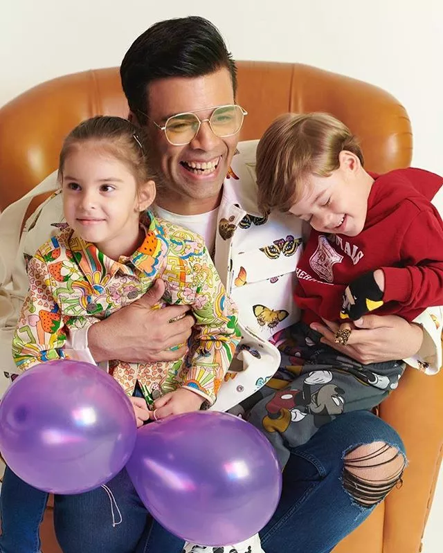 Karan Johar Spreads 'Power Of Love' With Hiroo Johar, His Twins, Yash ...
