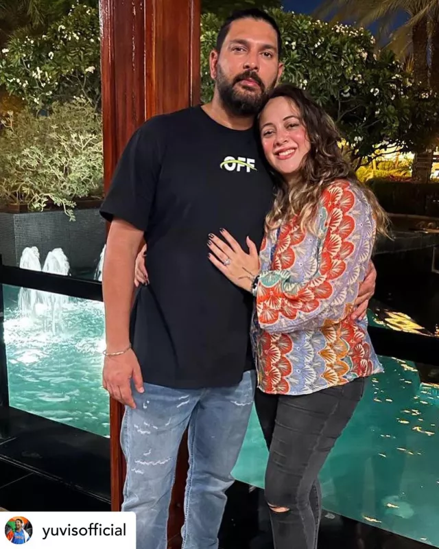 Hazel Keech Shares A Photo Of Orion Standing On Daddy, Yuvraj's ...