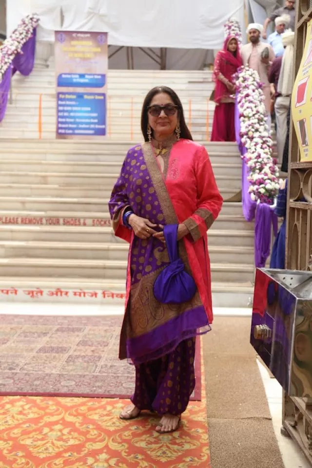 Guneet Monga Stuns In A Powder-Blue And Pink Lehenga For Her Gurudwara ...