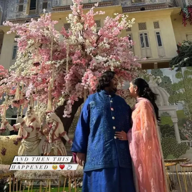 Radhika Merchant Dons A Pink Suit With Floral 'Haath Phool' For 'Roka ...