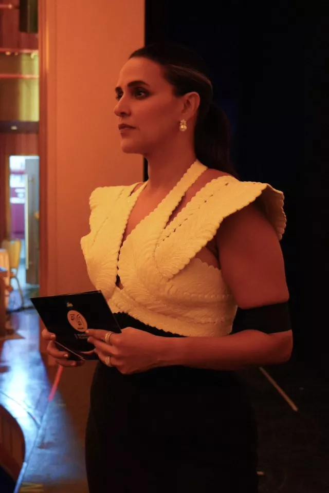 Neha Dhupia Hosts MAMI Opening Night, Wears Black Arm-Band In Honour Of ...