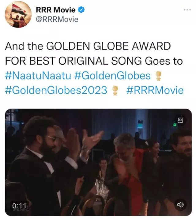 Golden Globe Awards: 'RRR' Wins Best Original Song For 'Naatu Naatu ...