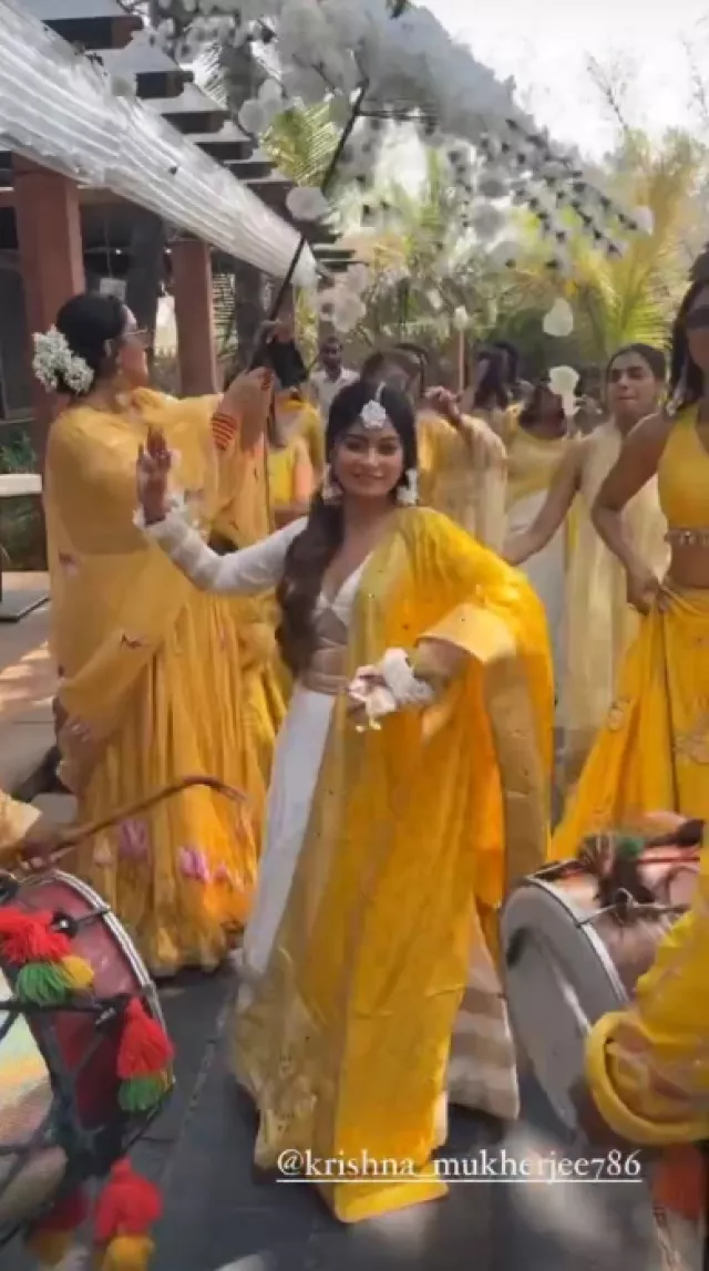 Bride-To-Be, Krishna Mukherjee Dons A White Lehenga, Dances On 'Dhol' At Her 'Haldi' Ceremony