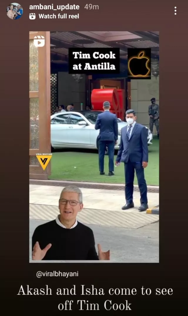 Akash Ambani-Isha Bid Adieu To Tim Cook, Post Reports Of Apple Paying ...