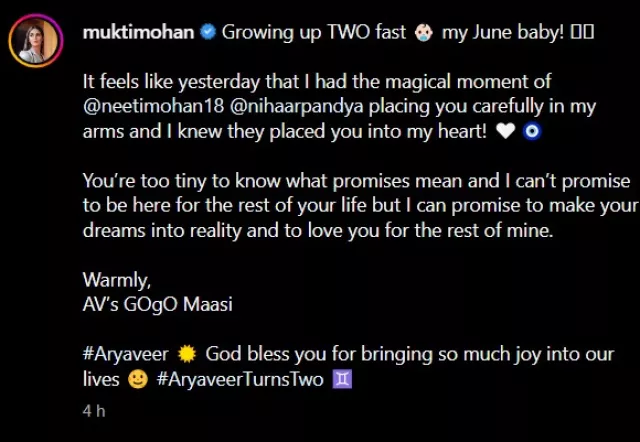 'Maasi', Mukti Mohan Drops Adorable Video Of Aryaveer, On His B-Day ...