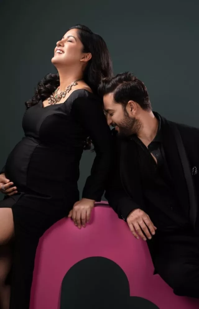 Ishita Dutta Flaunts Baby Bump In A Purple Embroidered Suit, Goes On A Movie Date With Hubby, Vatsal