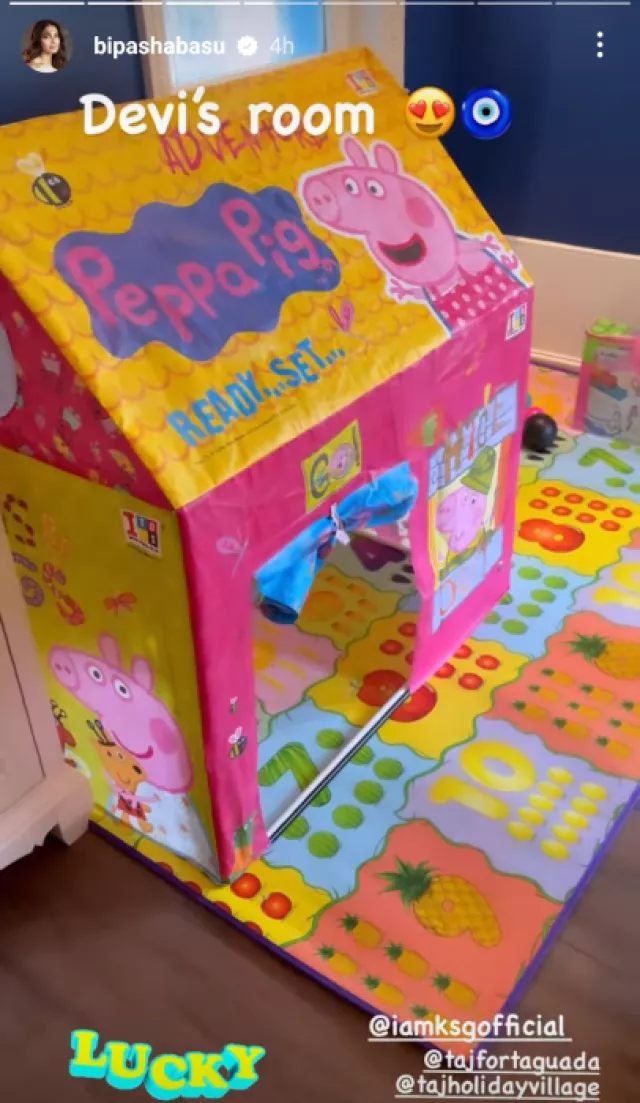 Bipasha Basu's Daughter, Devi Gets A Peppa Pig-Themed Tent House, Plays ...