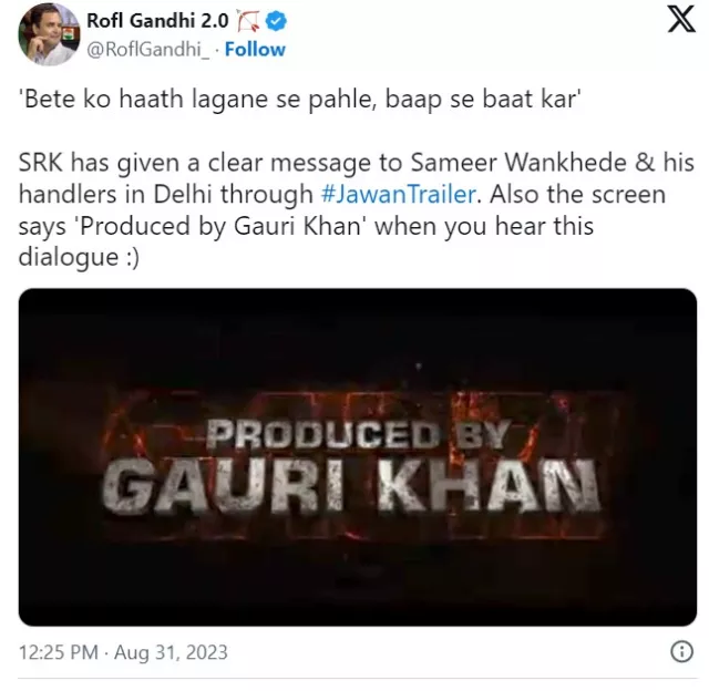 'Jawan' Trailer: Did Shah Rukh Khan Take A Dig At NCB Officer, Sameer ...