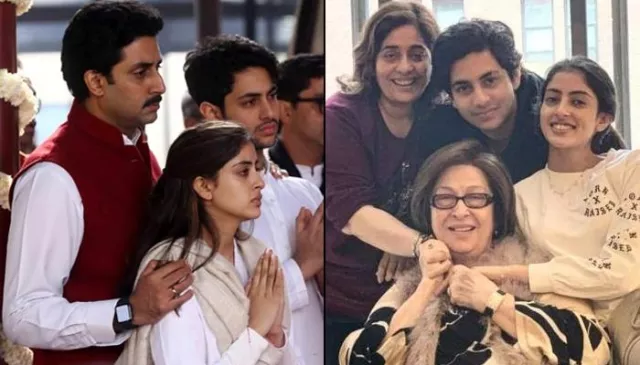 Abhishek Bachchan Stands By His Niece-Nephew, Navya And Agastya As They Immerse Ritu Nanda's Ashes