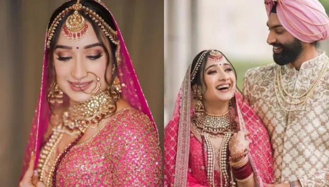 This Bride Wore A Pink-Coloured Sabyasachi Mukherjee Lehenga With A ...